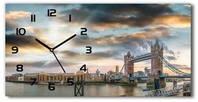 Wallmuralia Skleněné hodiny na stěnu Tower Bridge Londýn 60x30 cm