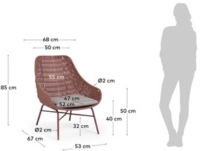 Zahradní křeslo v terakotové barvě Kave Home Abeli