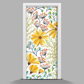 Wallmuralia Nálepka na dveře Květinový vzor 75x205