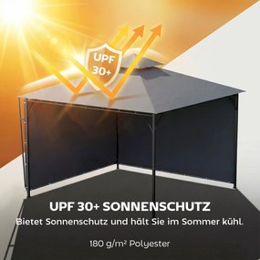 Pavilon 3,2x3,2 m Stáj Zimní zahradní pavilon s výsuvným přesahem střechy, dvojitá střecha Tmavě šedá barva