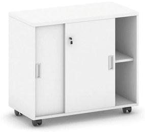 B2B Partner Kancelářská zasouvací skříňka na kolečkách MIRELLI A+, 800 x 420 x 750 mm, bílá