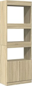 Skříň highboard dub sonoma 63 x 33 x 180 cm kompozitní dřevo 3309602