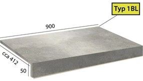Vinylový schod Vinylové schody Brased Objectline Step 1BP - 1067 Cement bílý