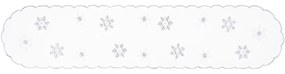 Forbyt Vánoční ubrus Vločky bílá, 35 x 160 cm