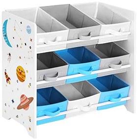 Dětský regál na hračky s 9 boxy, motiv vesmír GKR033WZ01