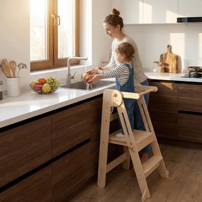 Montessori skládací učící věž LIVI - přírodní