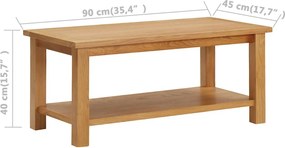 Konferenční stolek 90 x 45 x 40 cm masivní dubové dřevo 289194