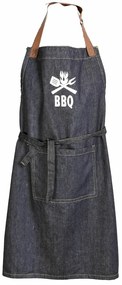 DekorTextil Zástěra kuchyňská Jeans BBQ s kapsou - šedomodrá