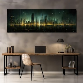 Obraz na plátně - Futuristické město - Abstrakce - Město zítřka FeelHappy.cz Velikost obrazu: 150 x 50 cm