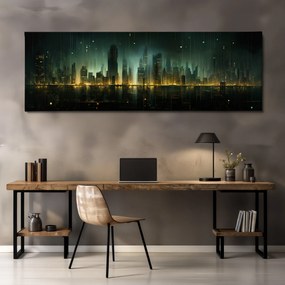 Obraz na plátně - Futuristické město - Abstrakce - Město zítřka FeelHappy.cz Velikost obrazu: 240 x 80 cm