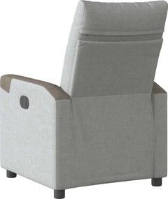 Elektrické polohovací křeslo obláčkově šedé textil 3324079