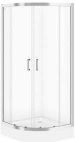 Cersanit Basic, čtvrtkruhový sprchový kout 80x80x185 cm, 5mm čiré sklo, chromový profil, S158-003