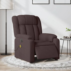 Elektrické masážní polohovací křeslo tmavě hnědé textil 3205309