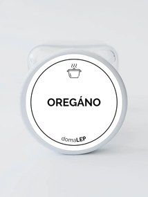 Samolepka na kořenky OREGÁNO bílá 5 cm tučné písmo