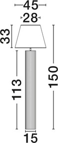 Bílá/krémová kamenná stojací lampa (výška 150 cm) Bacoo – Nova Luce