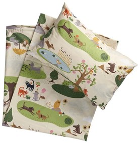 Povlečení do postýlky Cats and Dogs multi 100x130 55x38, Klippan Švédsko Multi