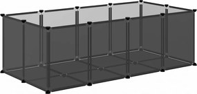 Klec pro malá zvířata černá 144 x 74 x 46,5 cm PP a ocel 340571