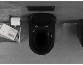 Mexen Lena WC mísa Rimless s pomalu padající deskou slim, duroplast, Černá - 30224070