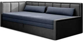 Modrá/šedá žinylková rozkládací/s úložným prostorem pohovka 214 cm Fulgeo – ELTAP