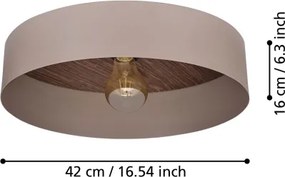 Eglo 900838 - Stropní svítidlo DUAIA 1xE27/40W/230V hnědá