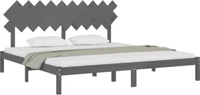 Rám postele šedý 200 x 200 cm masivní dřevo 3104890
