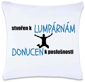 Super plecháček Dekorační polštář s potiskem Stvořen k lumpárnám 40 x 40 cm Oboustranný tisk: ANO