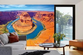 DIMEX | Samolepicí vliesová fototapeta na zeď Řeka Colorado v kaňonu MA-5-3033 | 375 x 250 cm | zelená, modrá, oranžová, hnědá