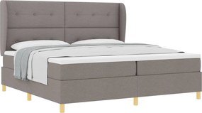 Postel s boxspringem s čelo Taupe 200 x 200 cm textil 3340778