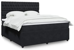 Box spring postel s matrací černá 180x200 cm samet 3294714