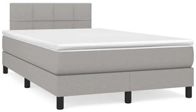 Box spring postel s matrací a LED světle šedá 120x190 cm textil