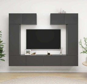 vidaXL 6dílný set TV skříněk dřevotříska [3078699] Barva: Černá