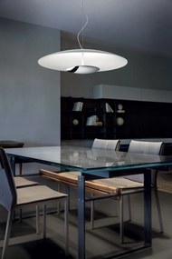 Linea Light Horizon_P, bílo/chromové závěsné svítidlo pro nepřímé osvětlení, 34W LED 3000K, Ø 65cm