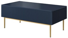 Konferenční stolek Nicole - tmavě modrá / zlaté nožky