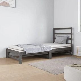 Výsuvná postel šedá 2x (90 x 190) cm masivní borovice,  3124749 HangarStore.cz