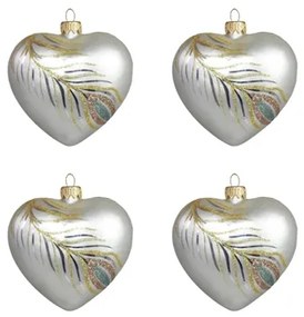 Set srdcí s pavím dekorem