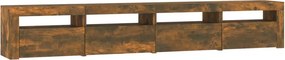 TV skříňka s LED osvětlením kouřový dub 240x35x40 cm 3152767
