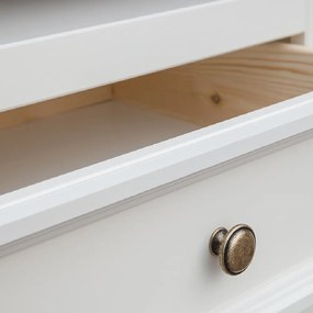 Massive home | Belluno Elegante bílá komoda 4D2S z masivu s dubovou deskou