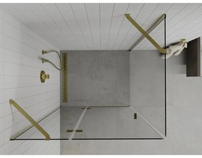 Mexen Roma sprchový kout 70x80cm, 6mm sklo, zlatý profil-čiré sklo, 854-070-080-50-00