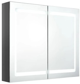 vidaXL Marketos LED koupelnová skříňka se zrcadlem zářivě šedá 80 x 12 x 68 cm