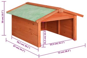 vidaXL Garáž na robotickou sekačku 72 x 87 x 50 cm masivní jedle