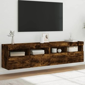 vidaXL Nástěnné TV skříňky s LED osvětlením 2 ks 80 x 30 x 40 cm [837208] Barva: kouřový dub