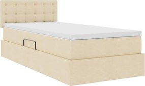Postel s úložným prostorem a matrací Krémová 90 x 200 cm Samet 3370612