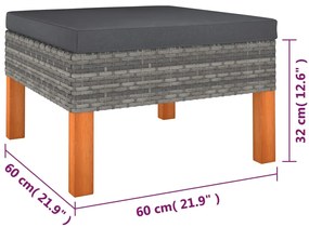 vidaXL Marketos 9dílná zahradní sedací souprava s poduškami polyratan šedá