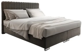 Manželská postel 140 cm Boxspring Penarth Comfort (tmavě šedá) (s roštem, matrací a úl. prostorem). 1056281