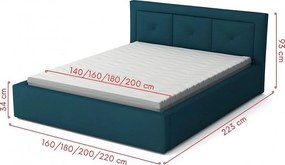 Casarredo - Komfort nábytek Čalouněná postel MIRABEL PLUS 160x200, výběr látek | potah: victoria 14863
