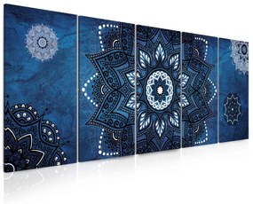 Malvis ® Obraz kouzelná mandala modrá Velikost (šířka x výška): 100x40 cm