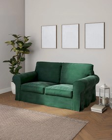 Potah na pohovku IKEA Ektorp 2-místná, nerozkládací barva zelená látka lesklé, sametová