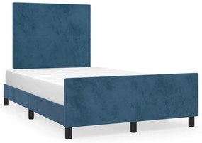 Rám postele s čelem tmavě modrý 120 x 190 cm samet