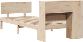Postel s knihovnou bez matrace 75 x 190 cm masivní borovice 3322642