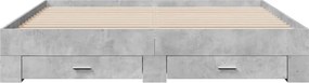 Rám postele se zásuvkami betonově šedý 180 x 200 cm kompozit 3280366